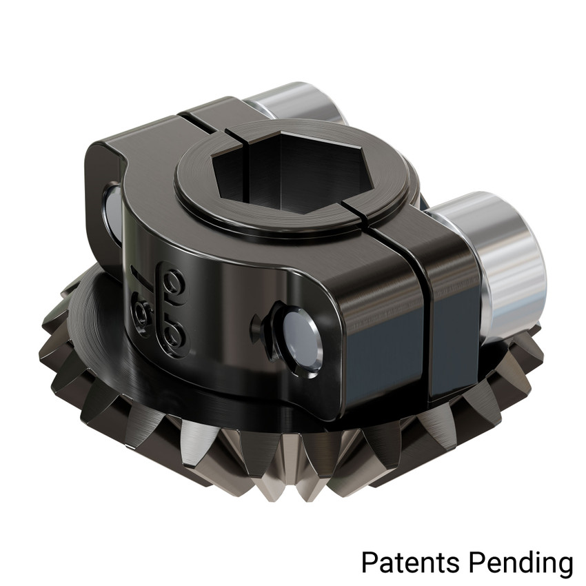 Clamping Steel Miter Gear 8mm Rex™ Bore 24 Tooth Mod 1 Gobilda®